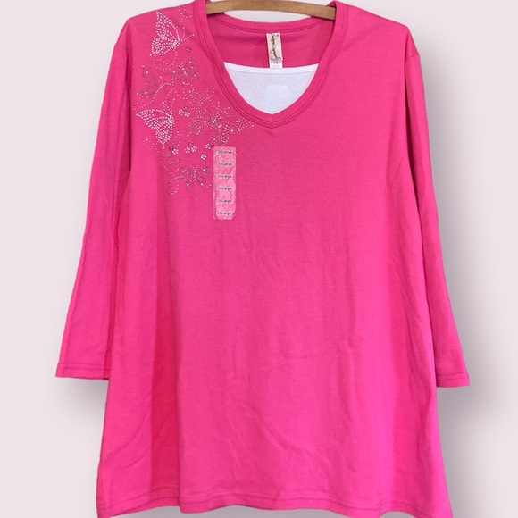 Decorated Originals | Tops | Decorated Originals Shirt Pink Butterfly ...